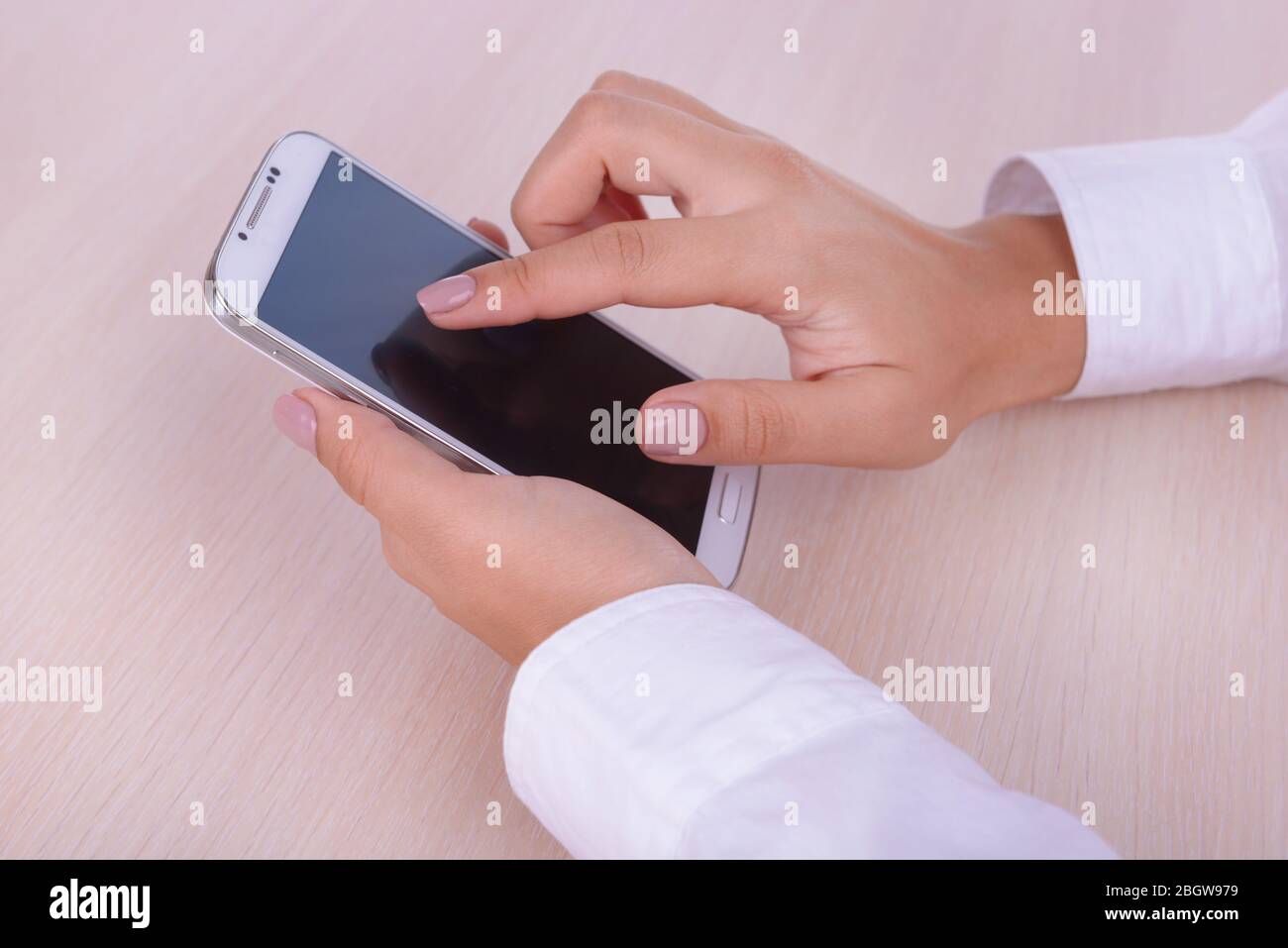 Woman touching light network hi-res stock photography and images - Alamy