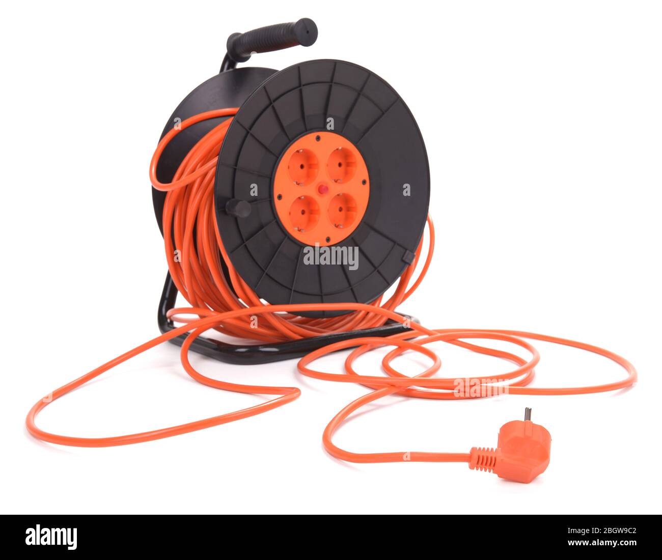 Extension electric cable reel isolated on white background Stock Photo ...