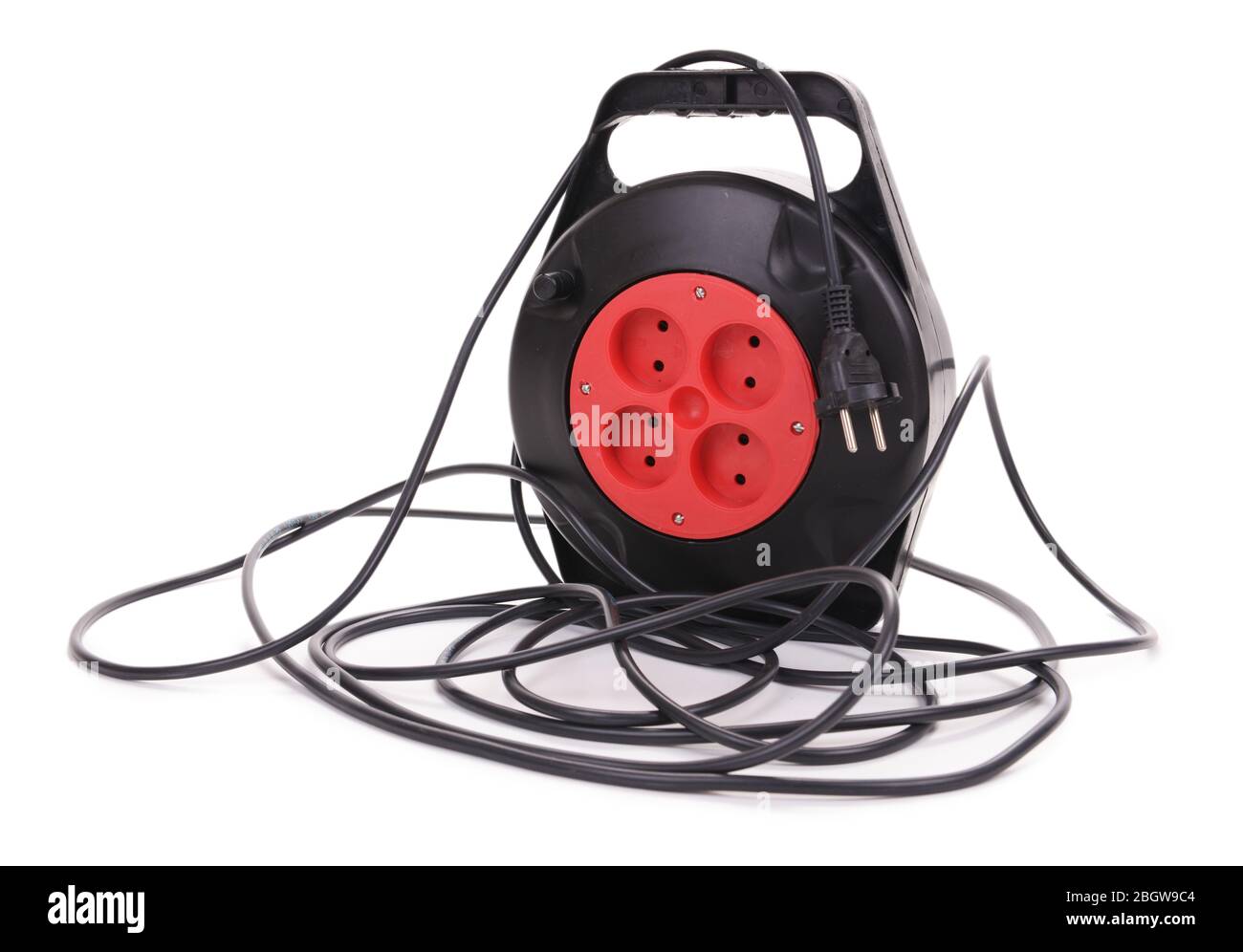 Extension electric cable reel isolated on white background Stock Photo ...