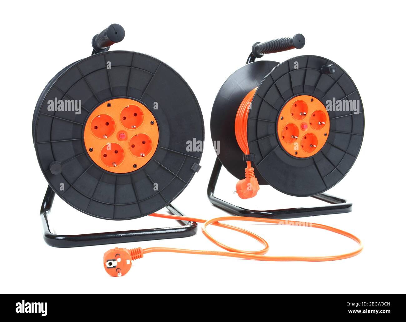 Extension electric cable reels isolated on white background Stock Photo ...