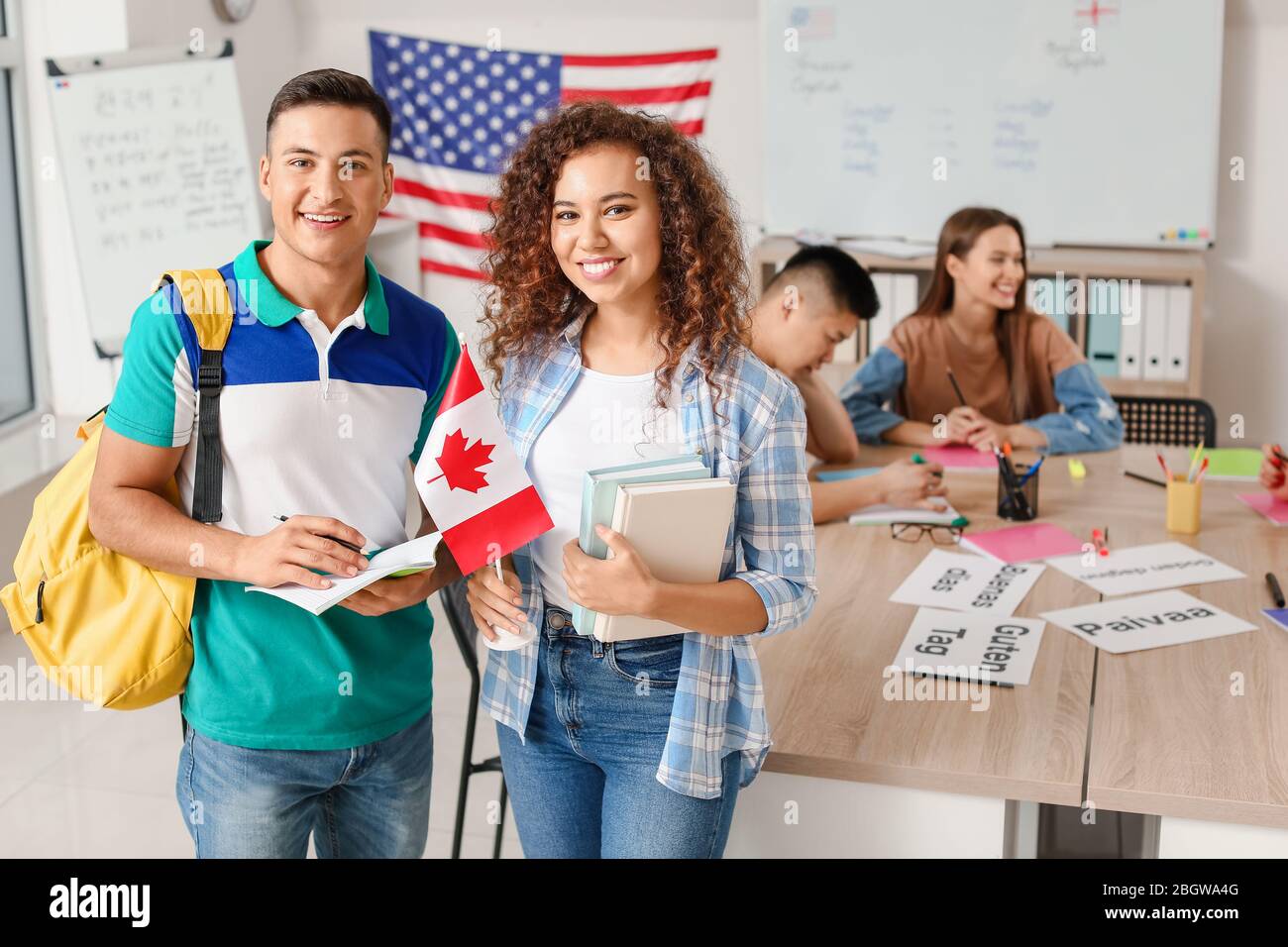 Young students at language school Stock Photo - Alamy
