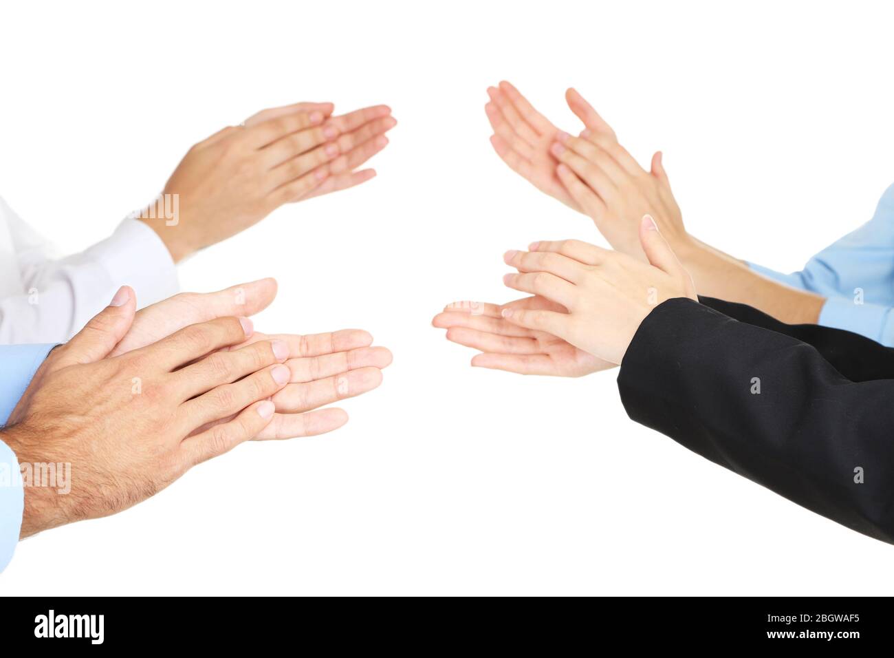 Clapping hands isolated on white Stock Photo - Alamy