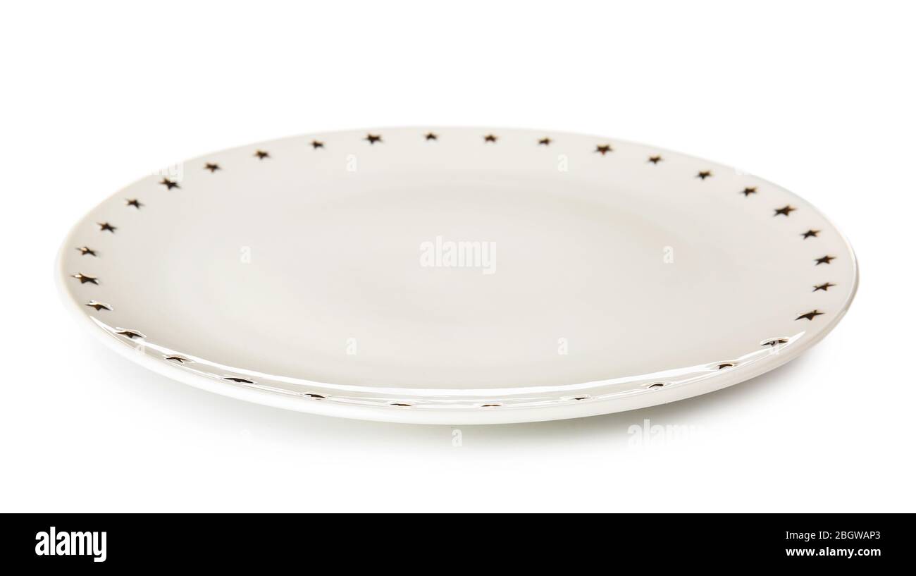 Clean plate on white background Stock Photo - Alamy