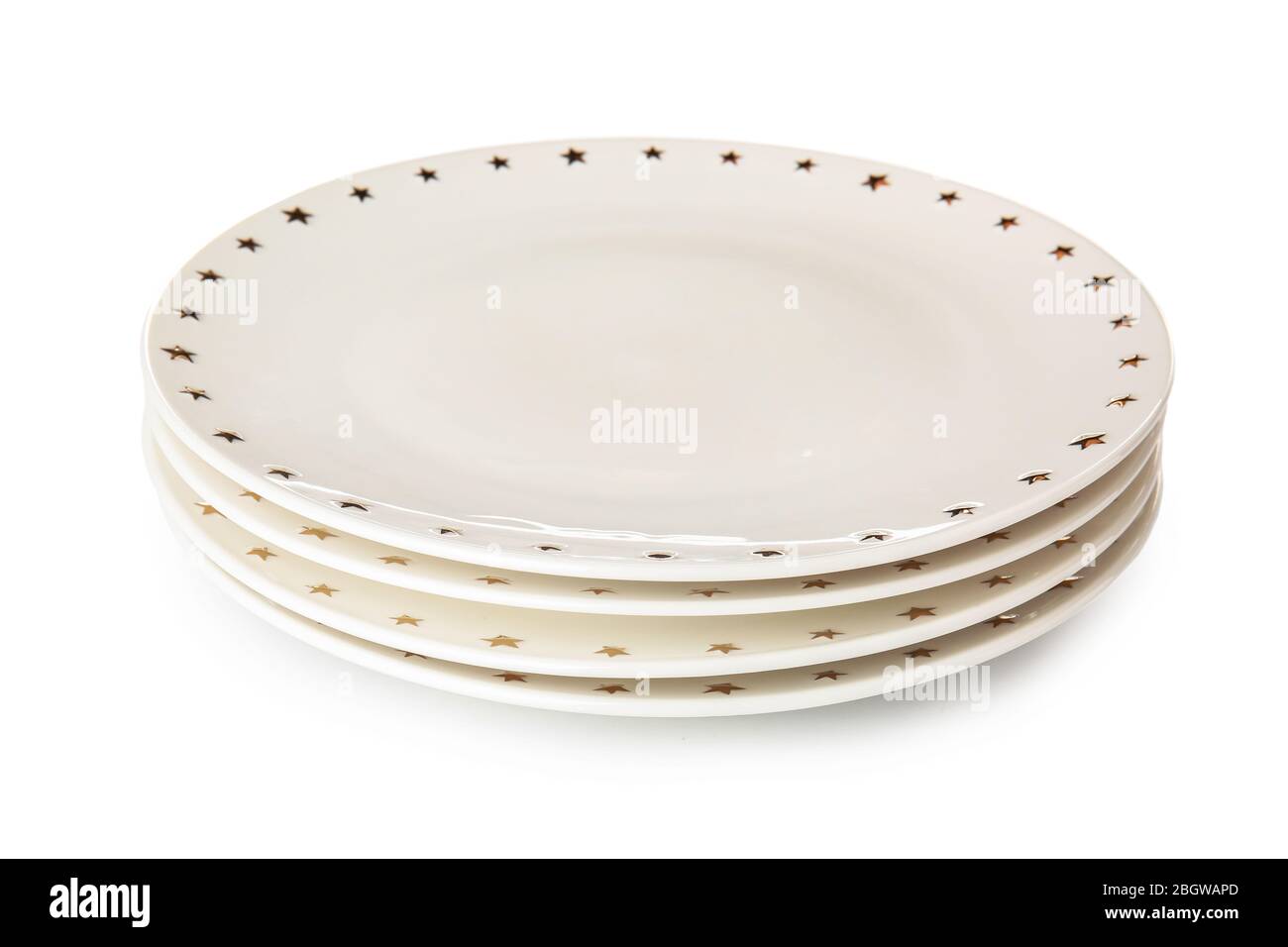 Clean plates on white background Stock Photo - Alamy