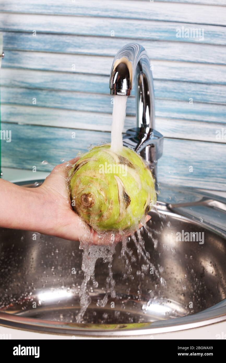 Woman washing various vegetables hi-res stock photography and images ...