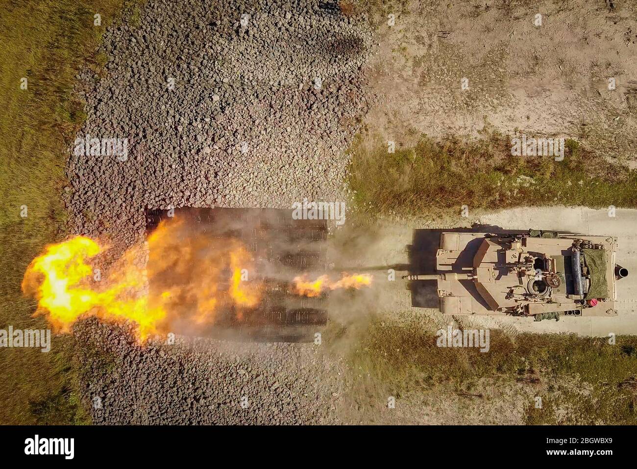 JACKSONVILLE, USA - OCTOBER 26: a tank shooting during the Amphibious ...