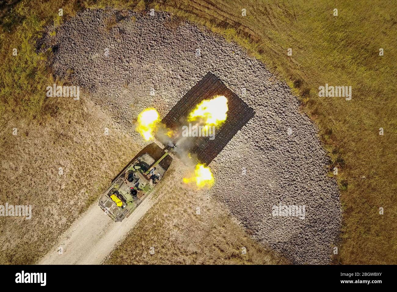 JACKSONVILLE, USA - OCTOBER 26: a tank shooting during the Amphibious ...