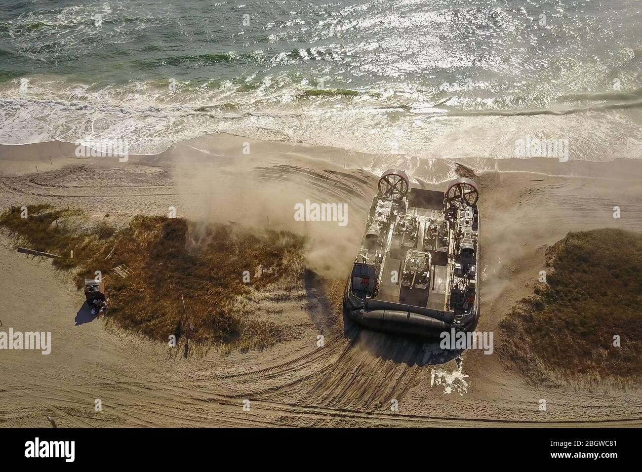 JACKSONVILLE, USA - OCTOBER 26: an hovercraft on the beach during the ...