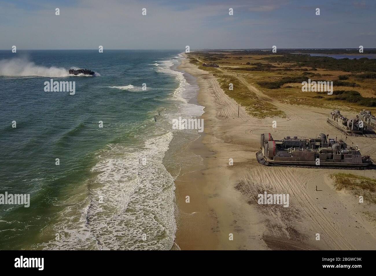 JACKSONVILLE, USA - OCTOBER 26: hovercrafts on the beach during the ...