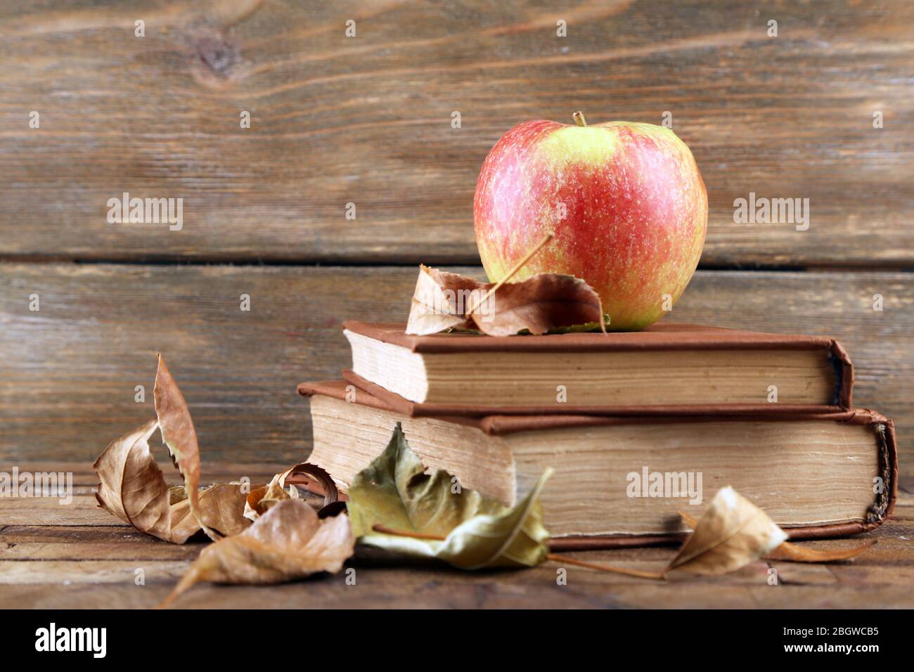Apple book dry leaves hi-res stock photography and images - Alamy