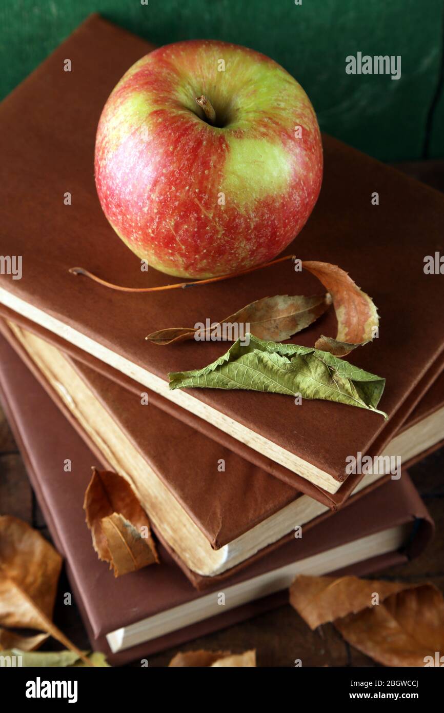 Apple book dry leaves hi-res stock photography and images - Alamy
