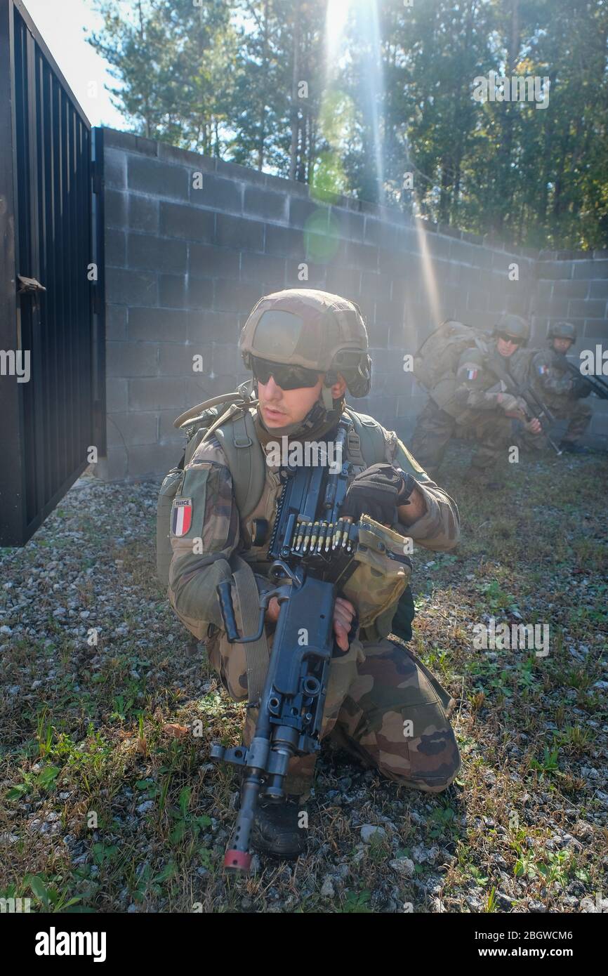 JACKSONVILLE, USA - OCTOBER 26: french soldiers training during the ...