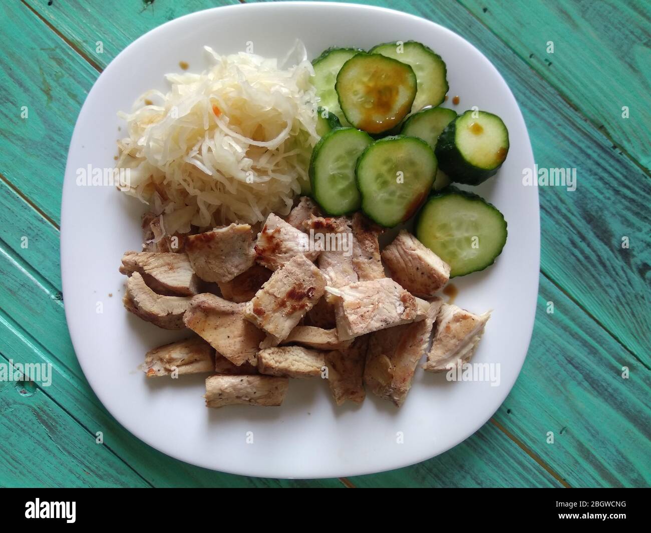 beautiful dish on a trendy texture background Stock Photo - Alamy