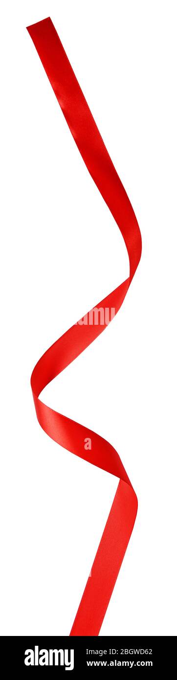 Shiny red satin ribbon isolated on white Stock Photo - Alamy