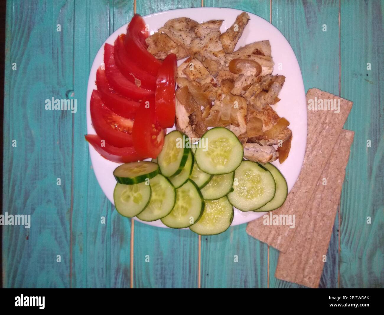 beautiful dish on a trendy texture background Stock Photo - Alamy