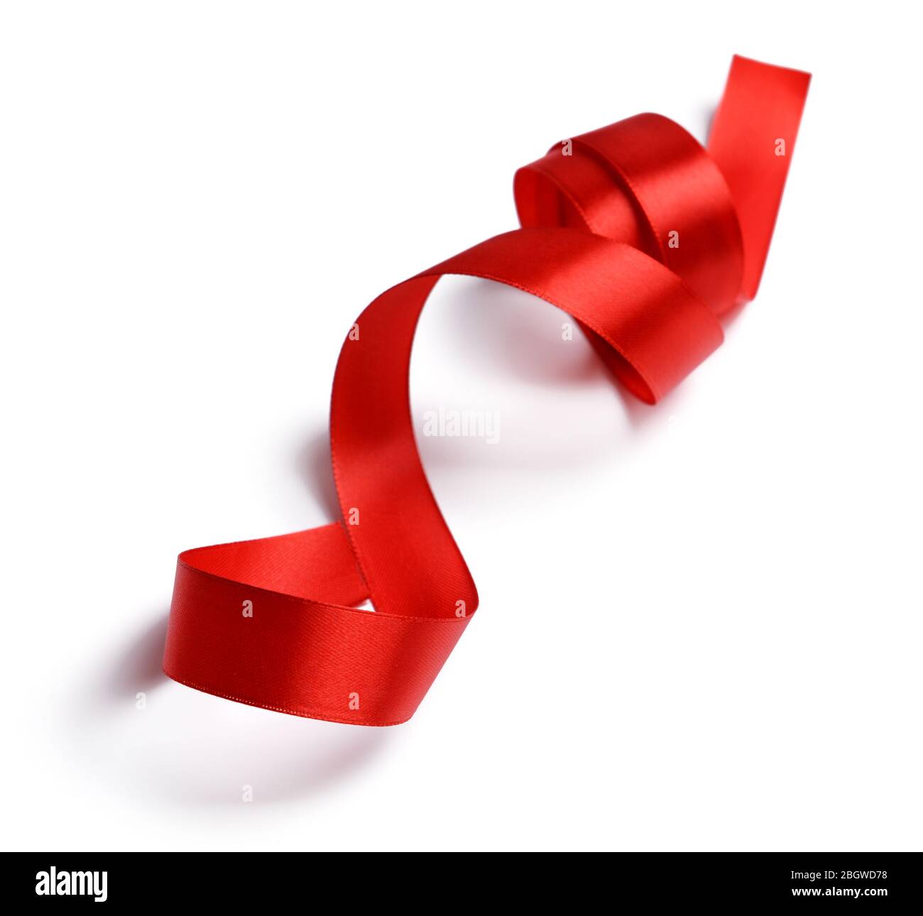 Shiny red satin ribbon Stock Photo - Alamy