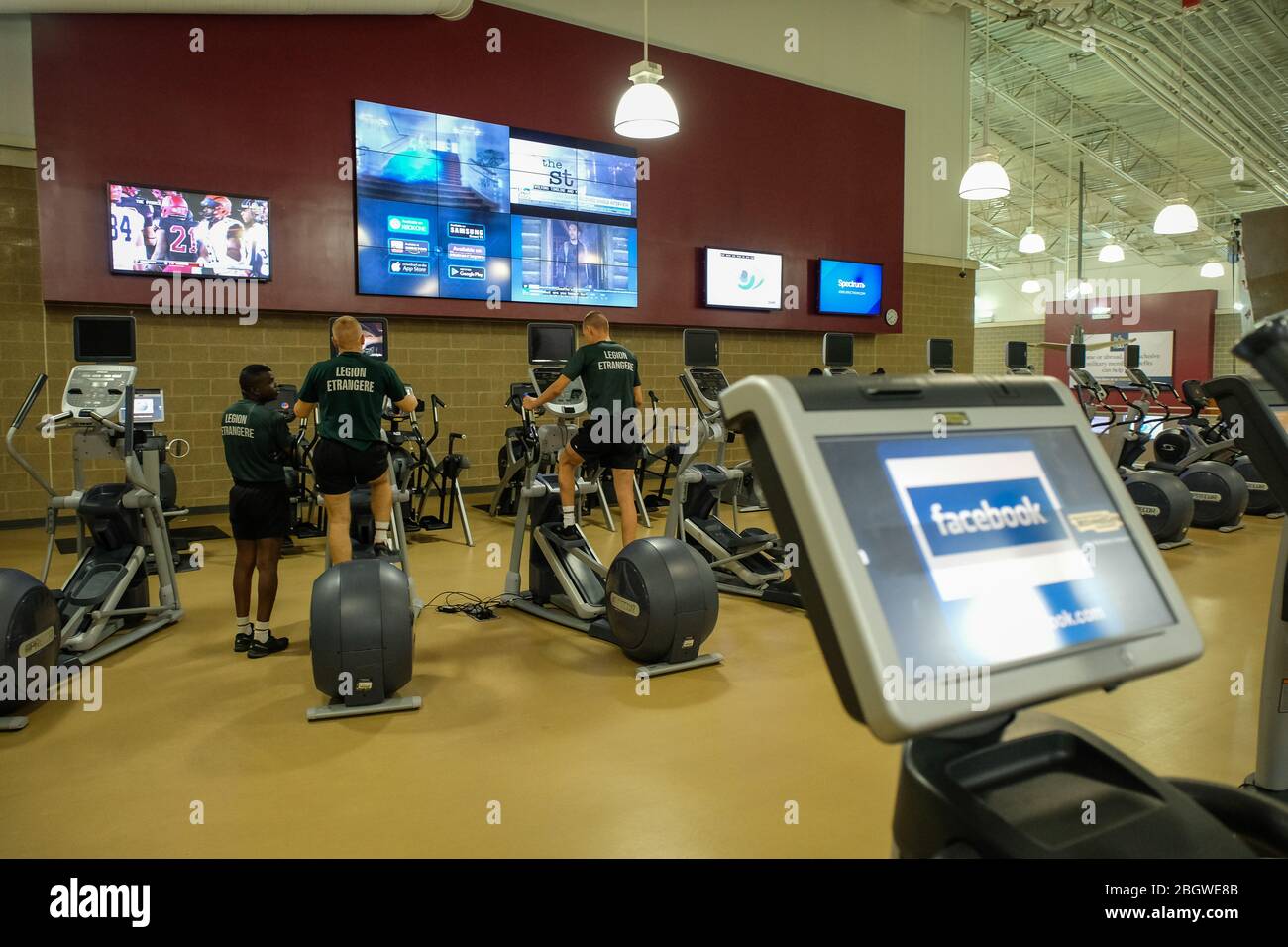 JACKSONVILLE, USA - OCTOBER 21: french soldiers training on the fitness ...