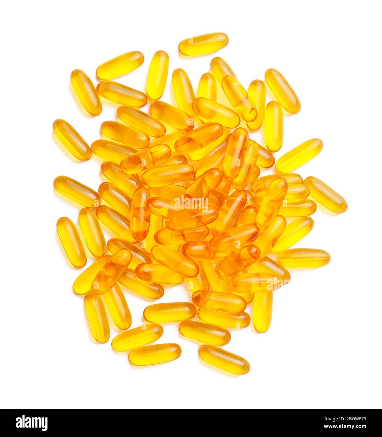 Fish oil capsules on white background Stock Photo - Alamy