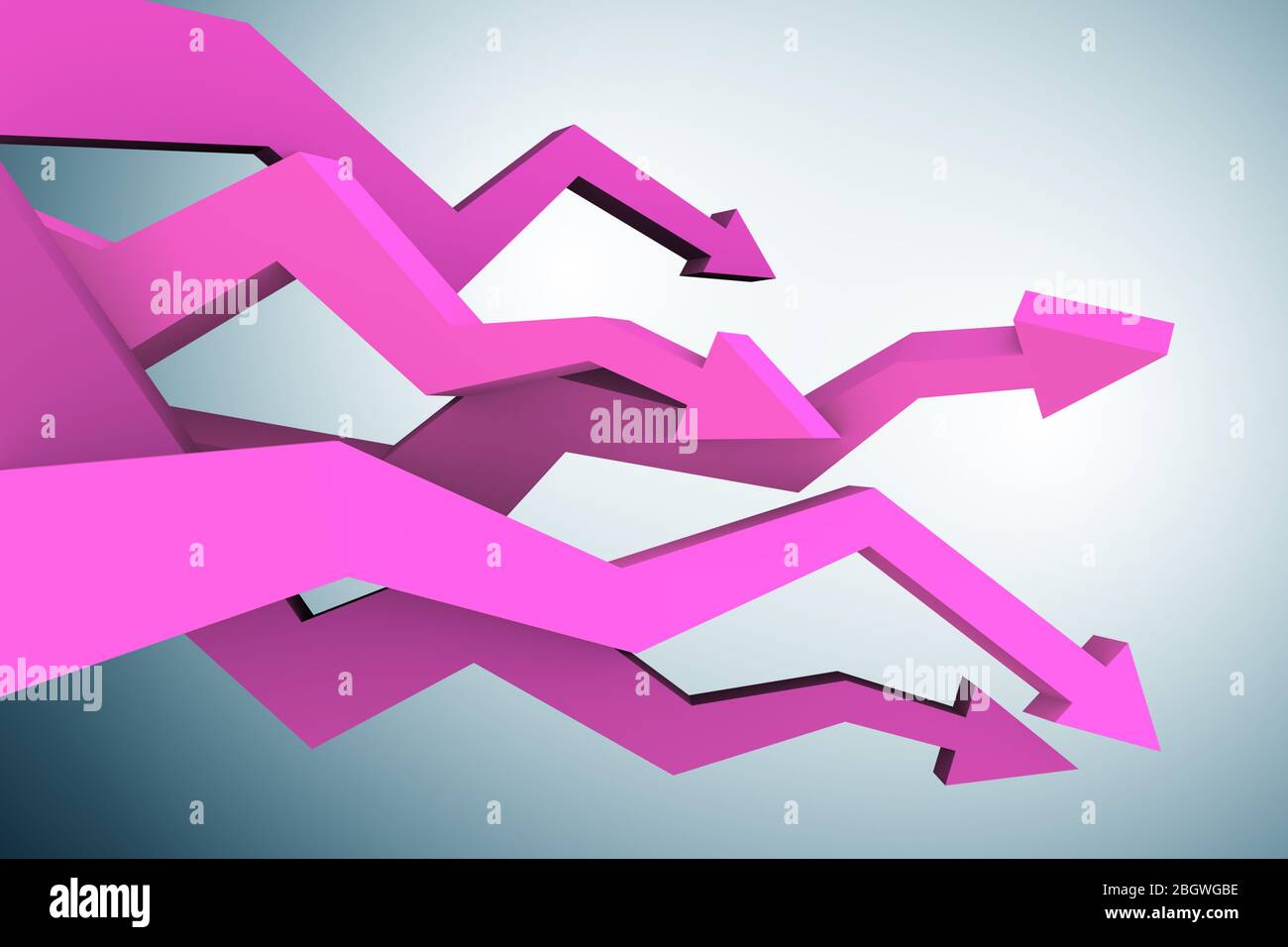 Many arrows showing different results Stock Photo - Alamy