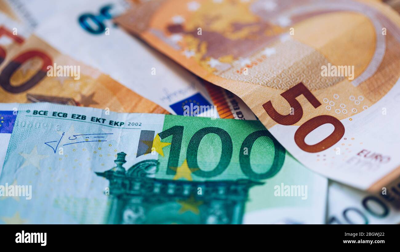 Euro money, Euro cash background. Banknotes of the european union. Euro ...