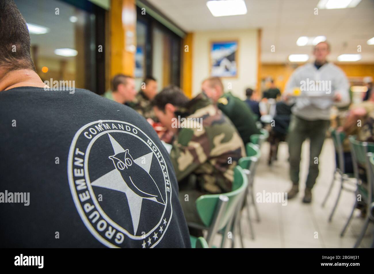 CHAMONIX, FRANCE - JANUARY 30: the logo of the GCM (groupement commando ...