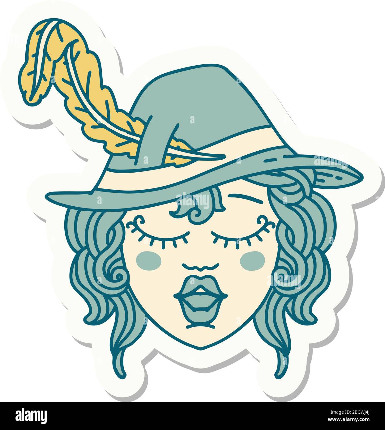 sticker of a human bard character Stock Vector Image & Art - Alamy