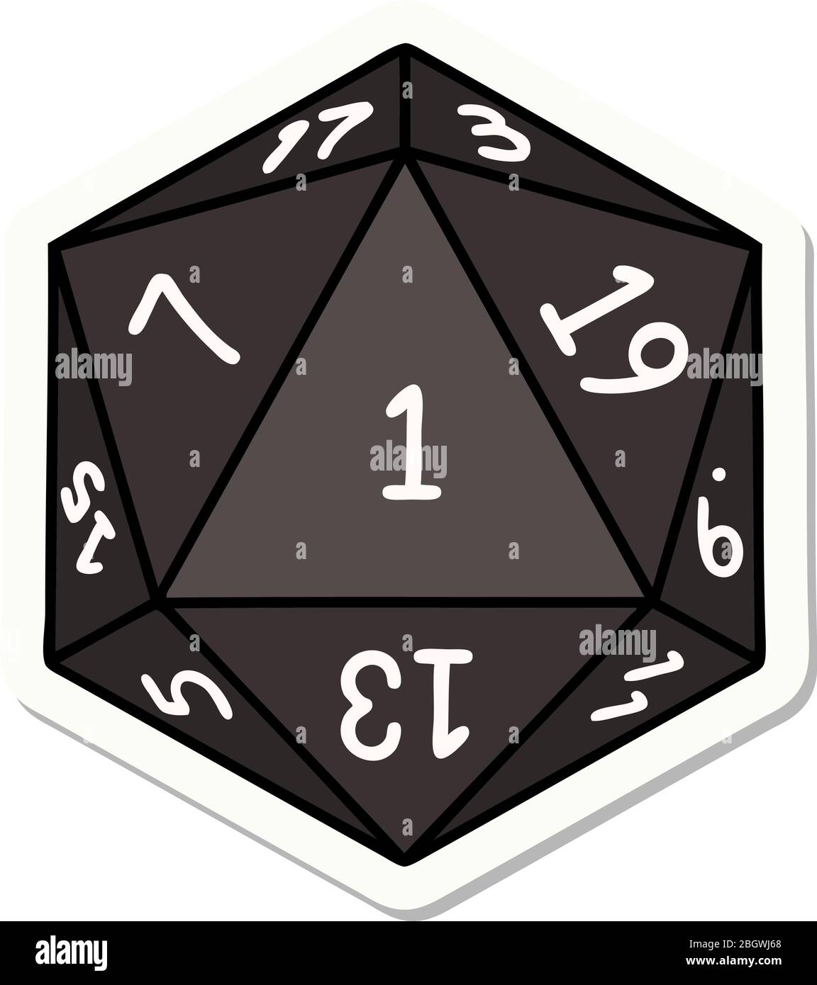 sticker of a natural 1 D20 dice roll Stock Vector Image & Art - Alamy