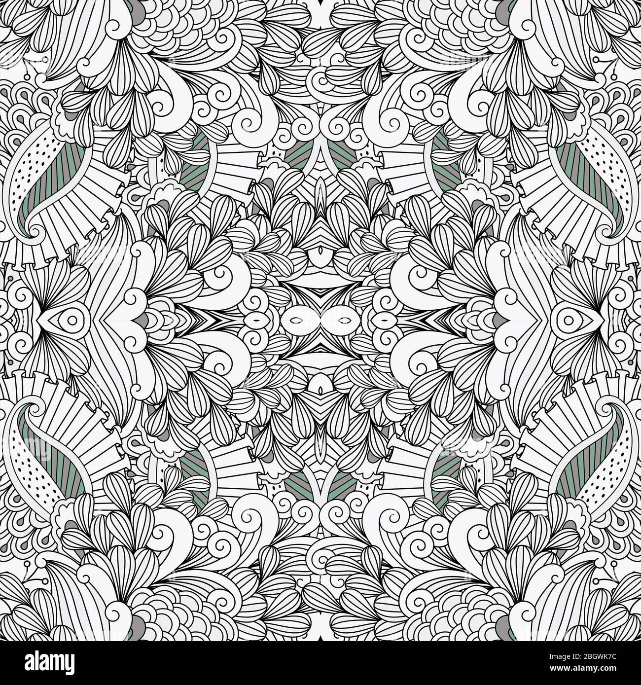 Full frame pattern background against white with ornamental floral ...