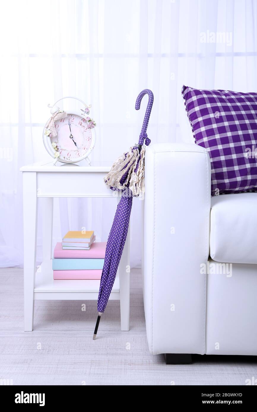 Umbrella in home interior close-up Stock Photo - Alamy