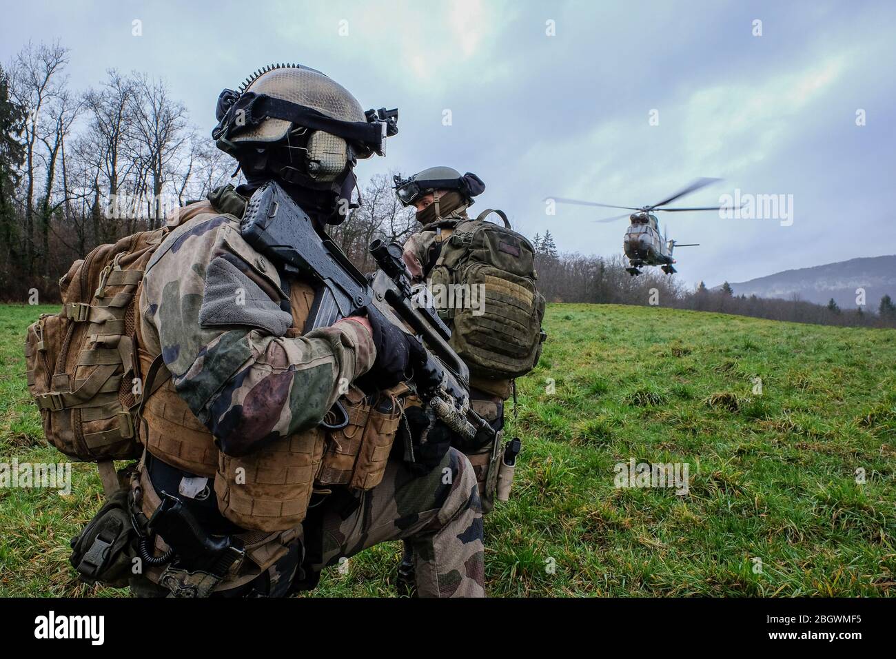 ANNECY, FRANCE - FEBRUARY 23: French soldiers from the 27th Alpine ...