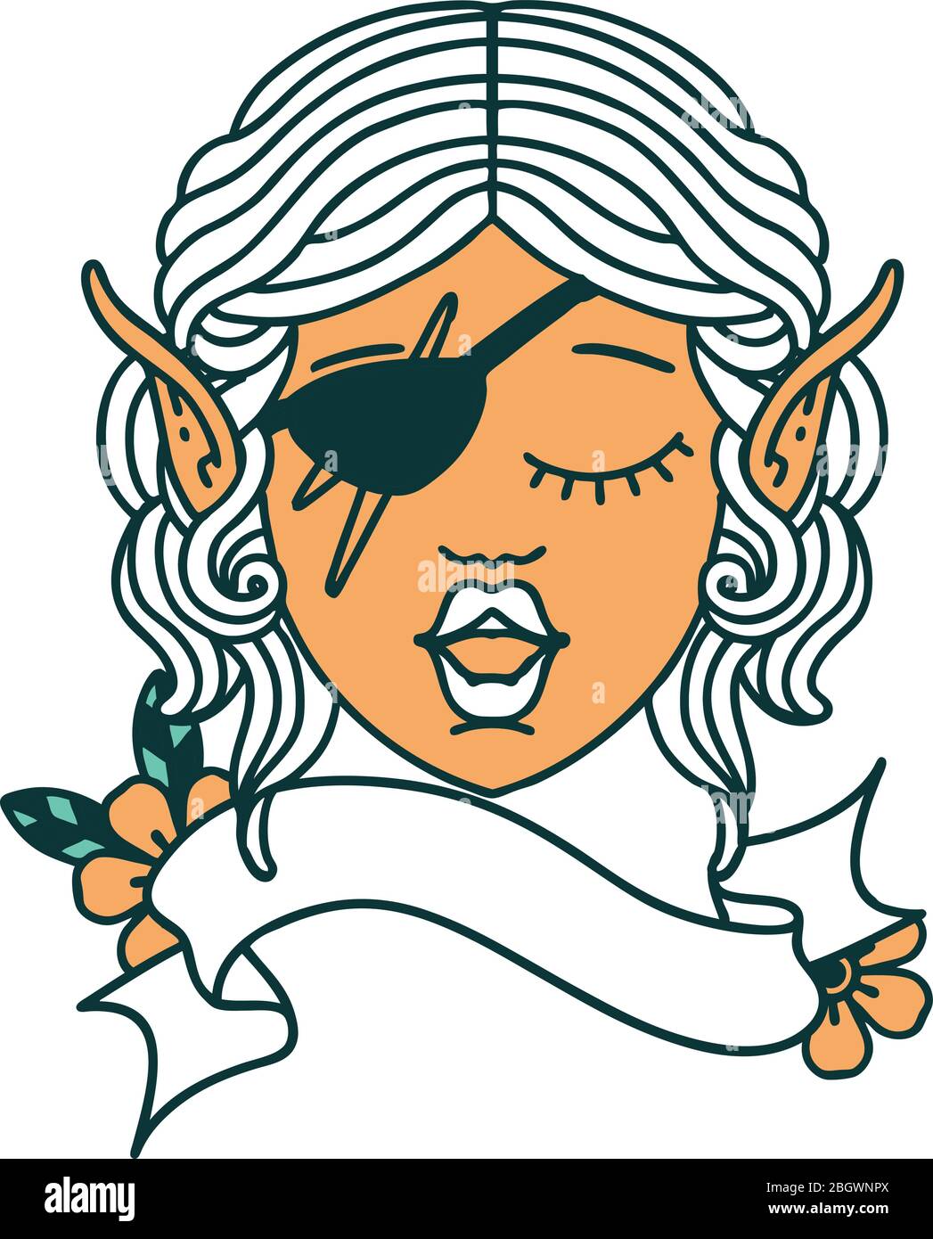 Retro Tattoo Style elf rogue character face Stock Vector Image & Art ...