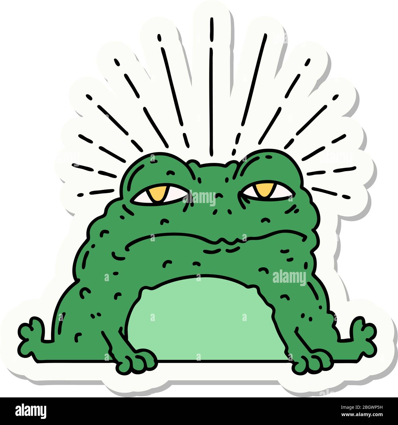 sticker of a tattoo style toad character Stock Vector Image & Art - Alamy