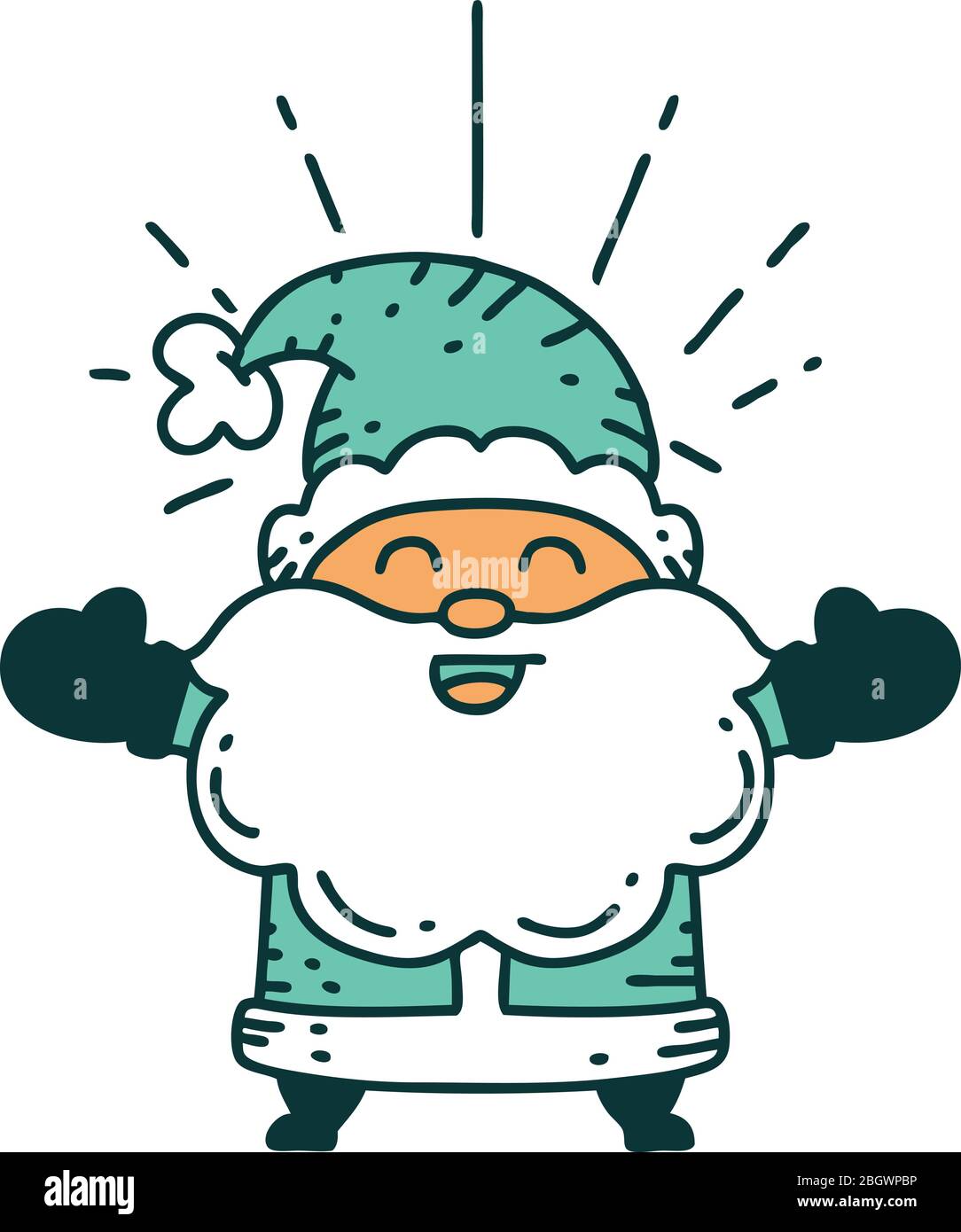 illustration of a traditional tattoo style happy santa claus christmas ...