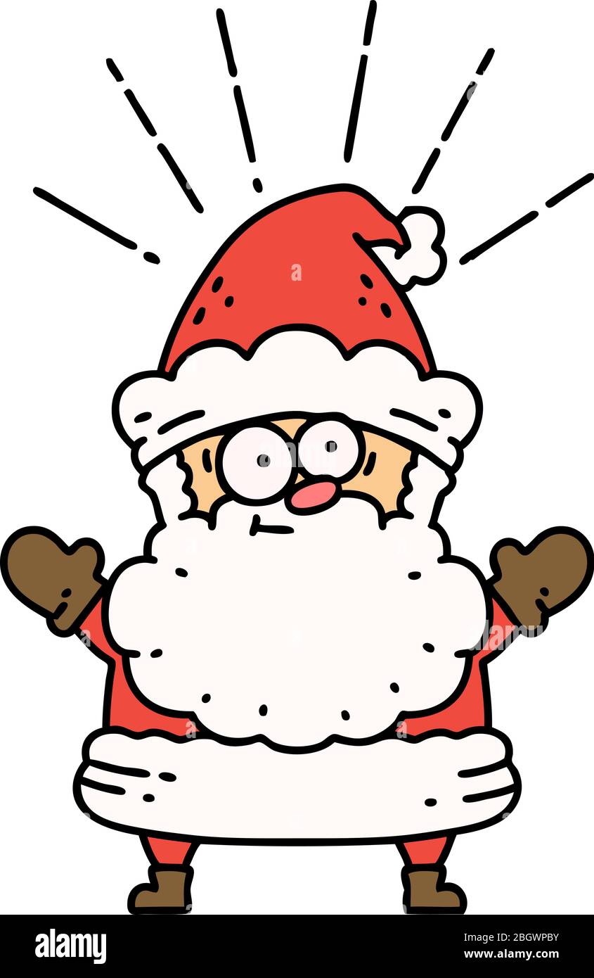 illustration of a traditional tattoo style santa claus christmas ...