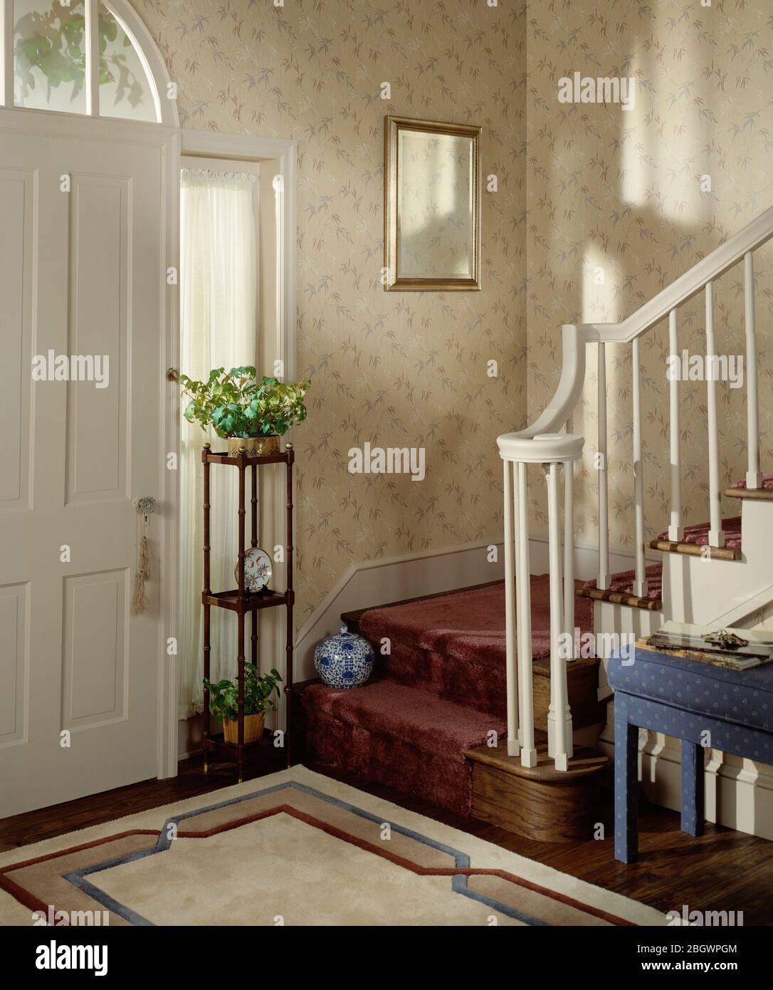 Retro style 1980s style wallpapered rooms Stock Photo - Alamy