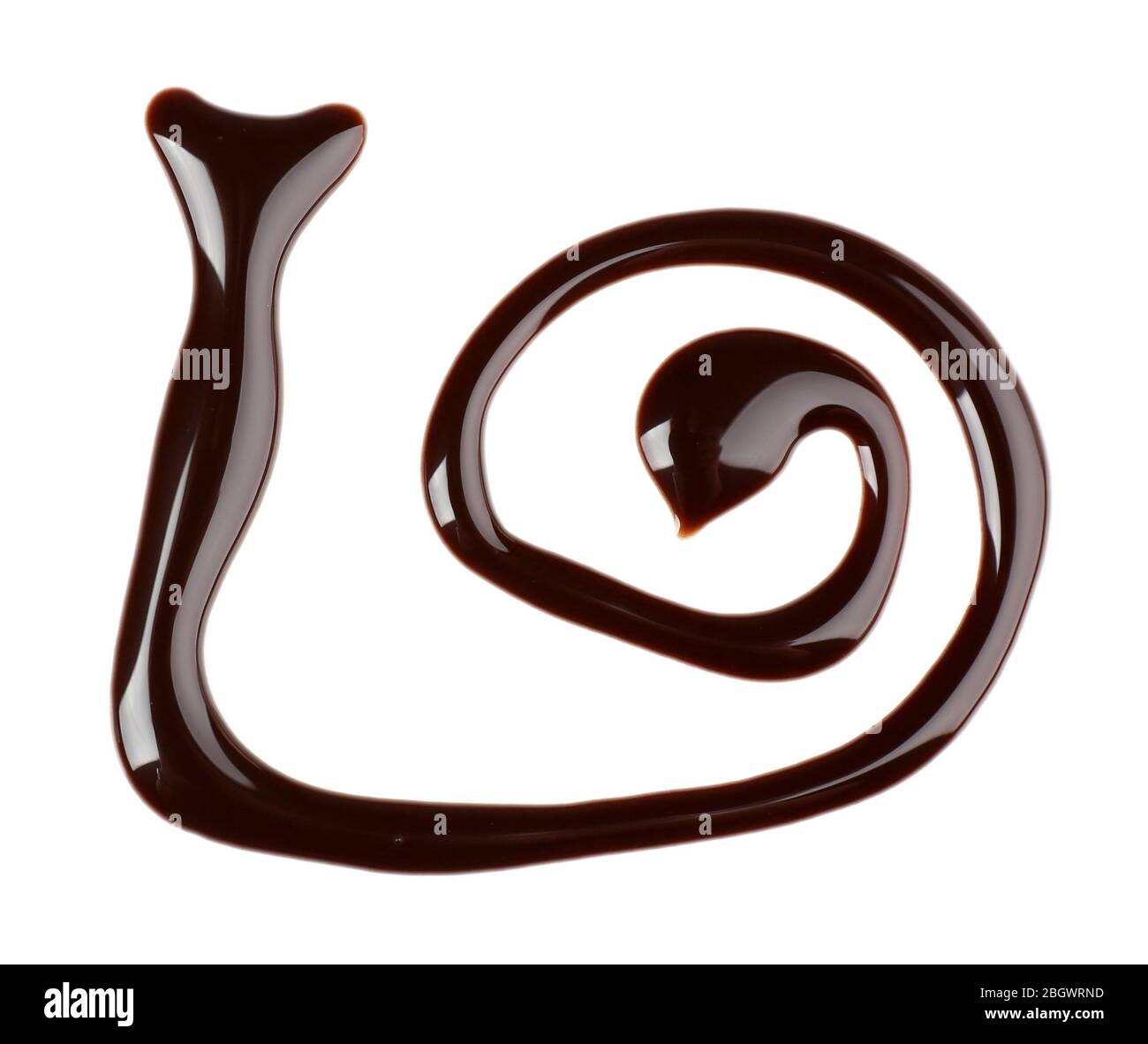 Chocolate syrup drips isolated on white Stock Photo - Alamy
