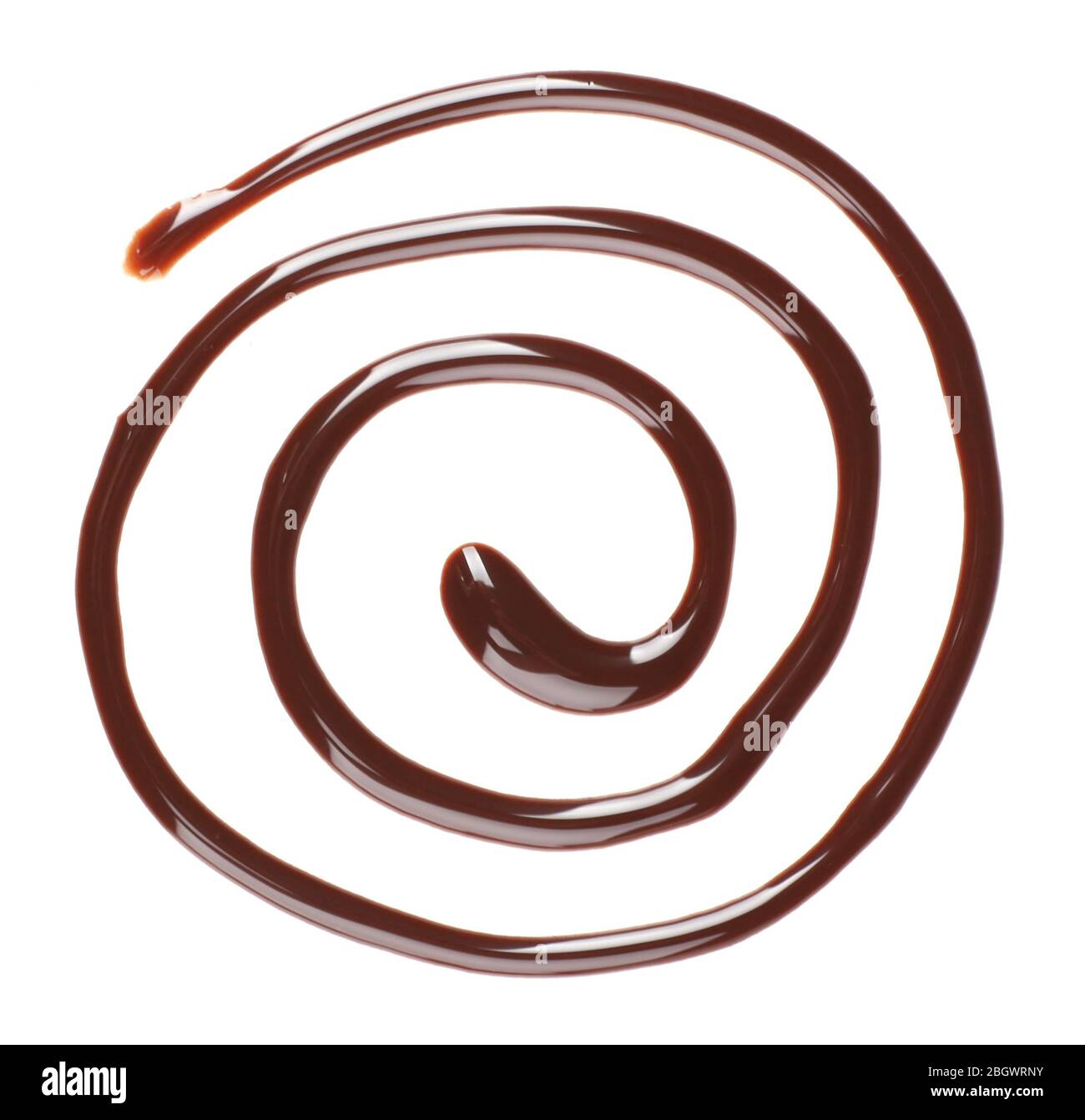 Chocolate syrup drips isolated on white Stock Photo - Alamy