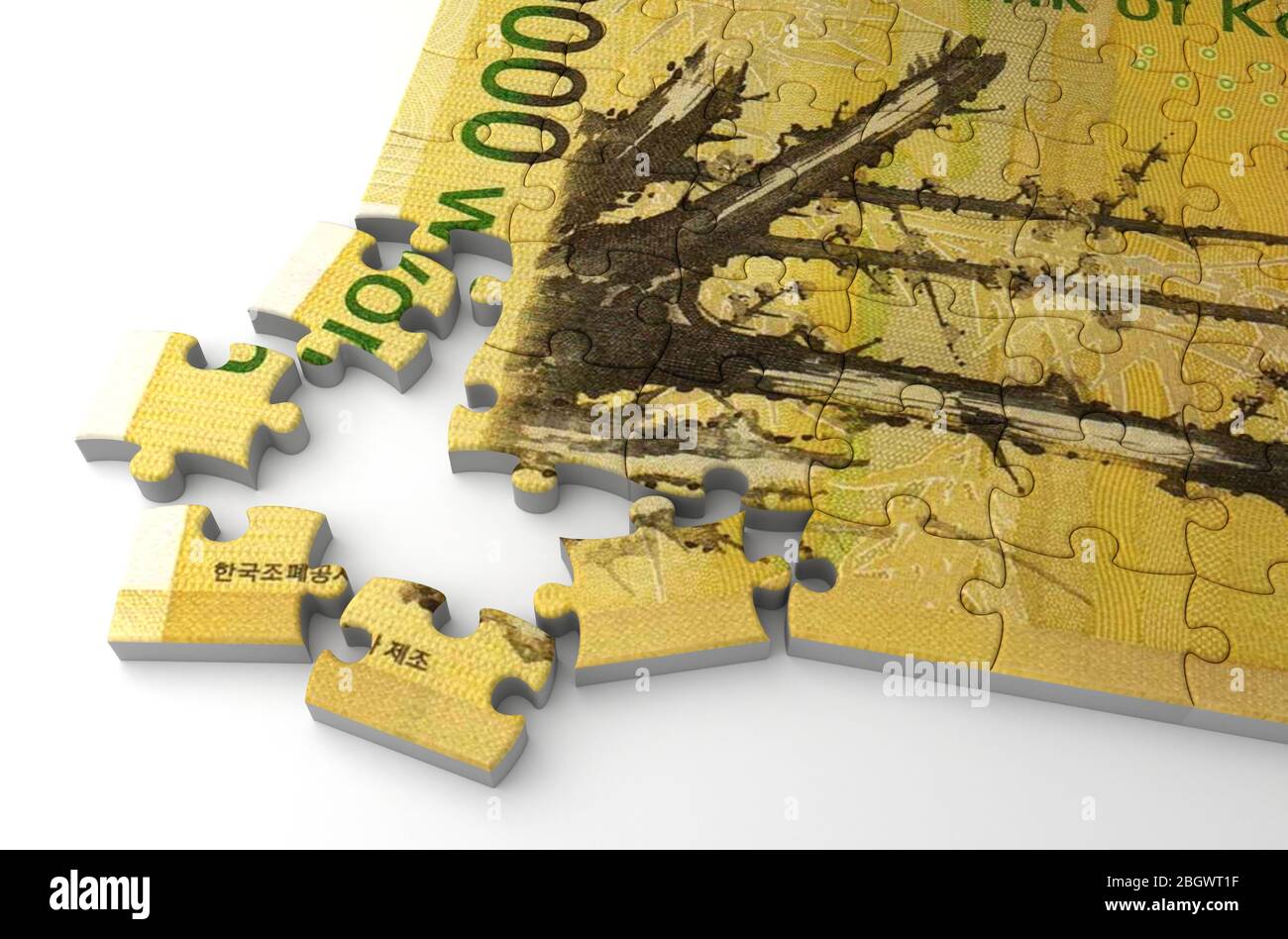 Korean Won Puzzle (isolated on white background Stock Photo - Alamy