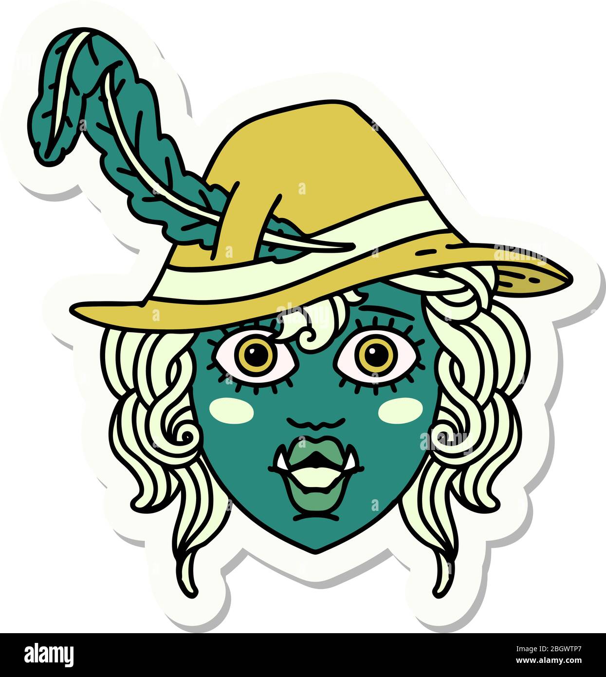 sticker of a orc bard character Stock Vector Image & Art - Alamy