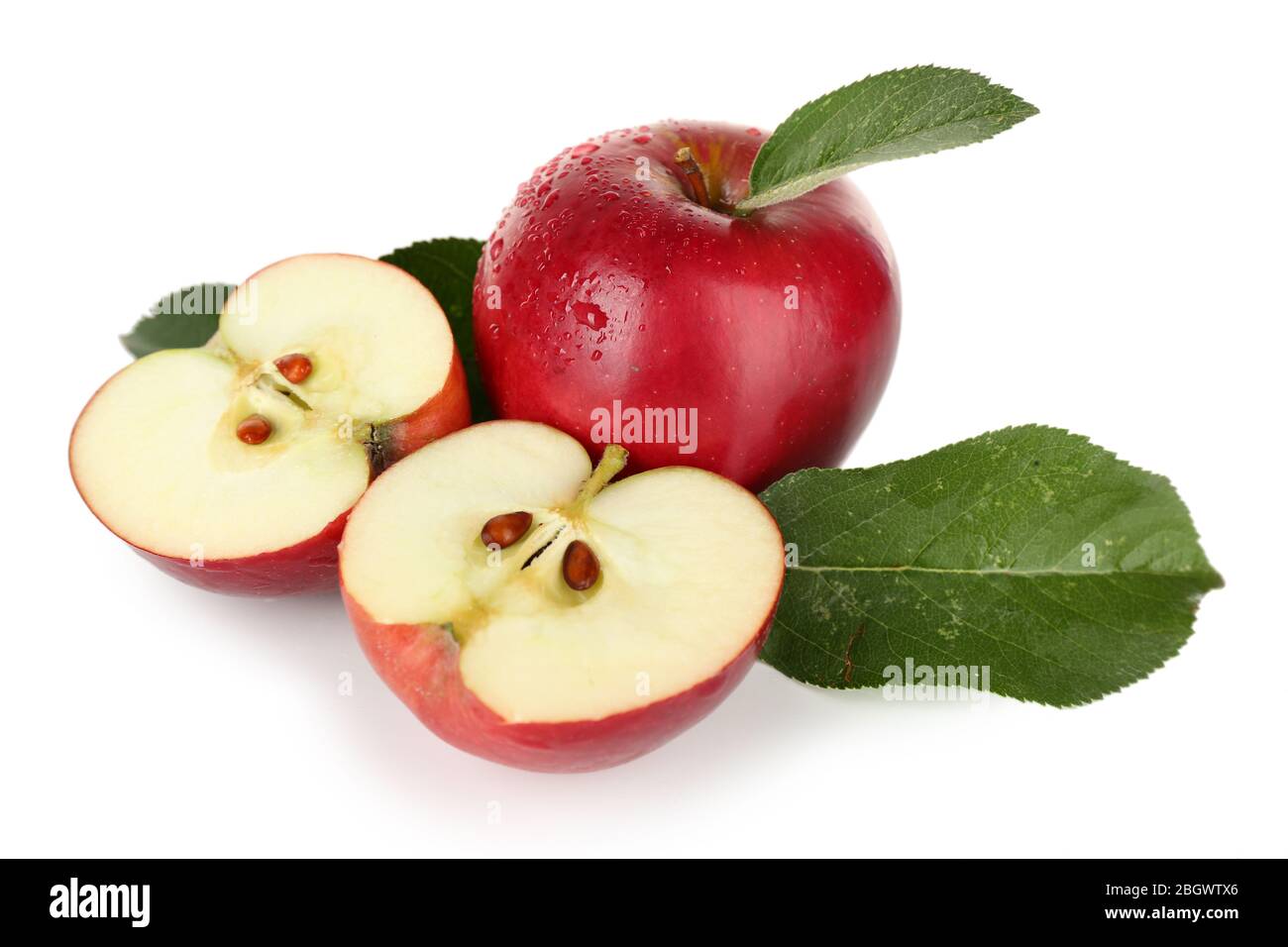 Ripe red apples isolated on white Stock Photo - Alamy