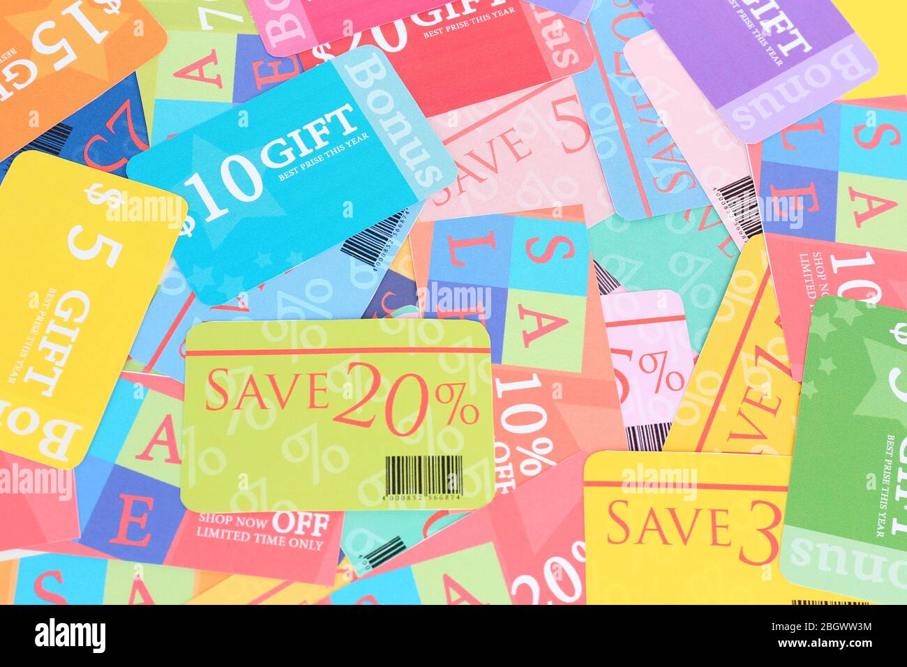 Set of cut coupons for shopping to save money Stock Photo - Alamy