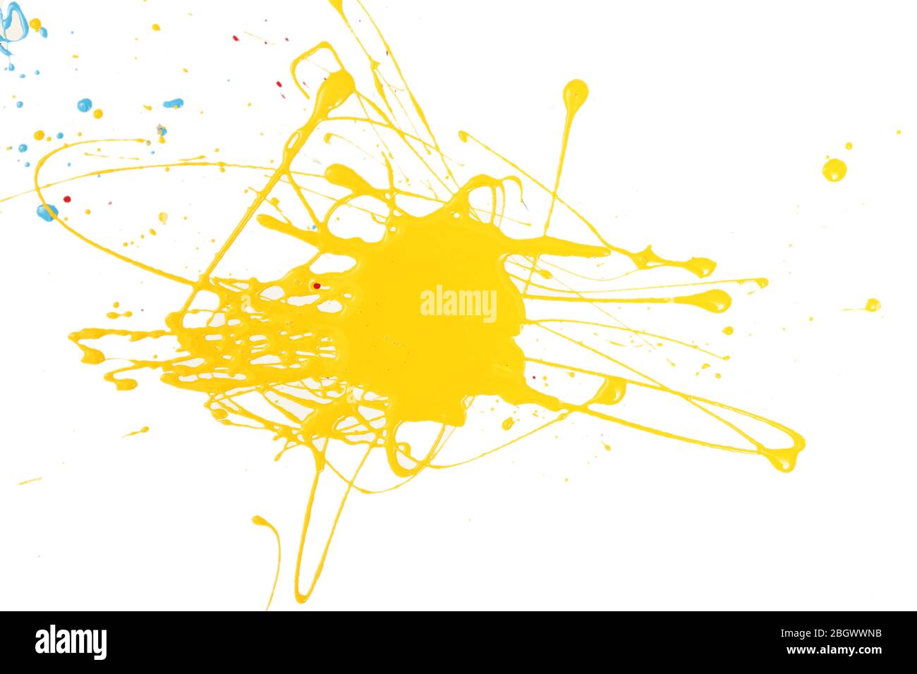 Splash of yellow paint isolated on white Stock Photo - Alamy