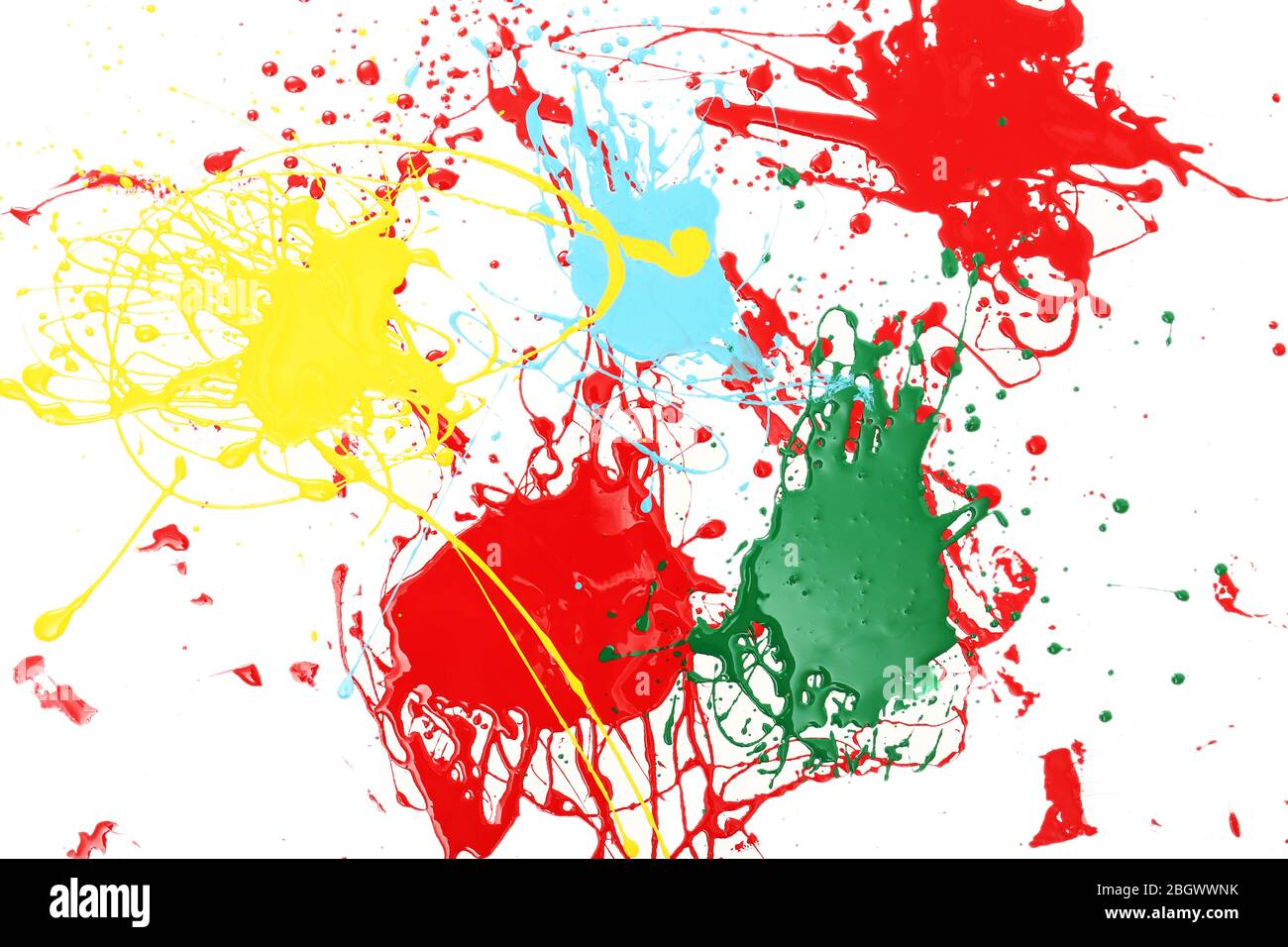 Colorful splashes of paint isolated on white Stock Photo - Alamy