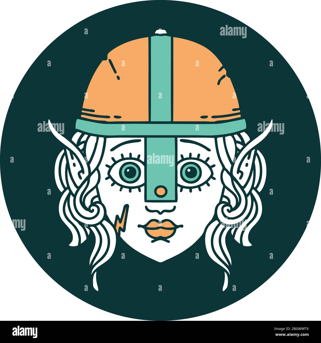 icon of elf fighter character face Stock Vector Image & Art - Alamy