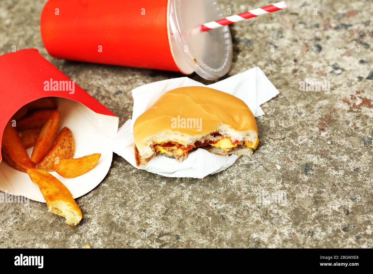 Fast food litter Stock Photo - Alamy