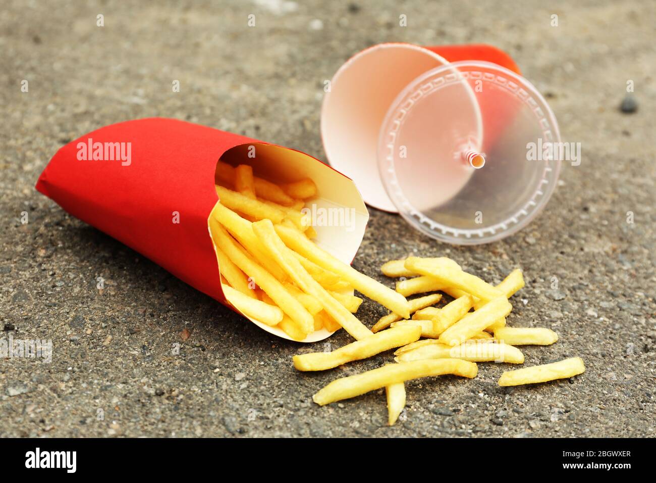 Fast food litter Stock Photo - Alamy