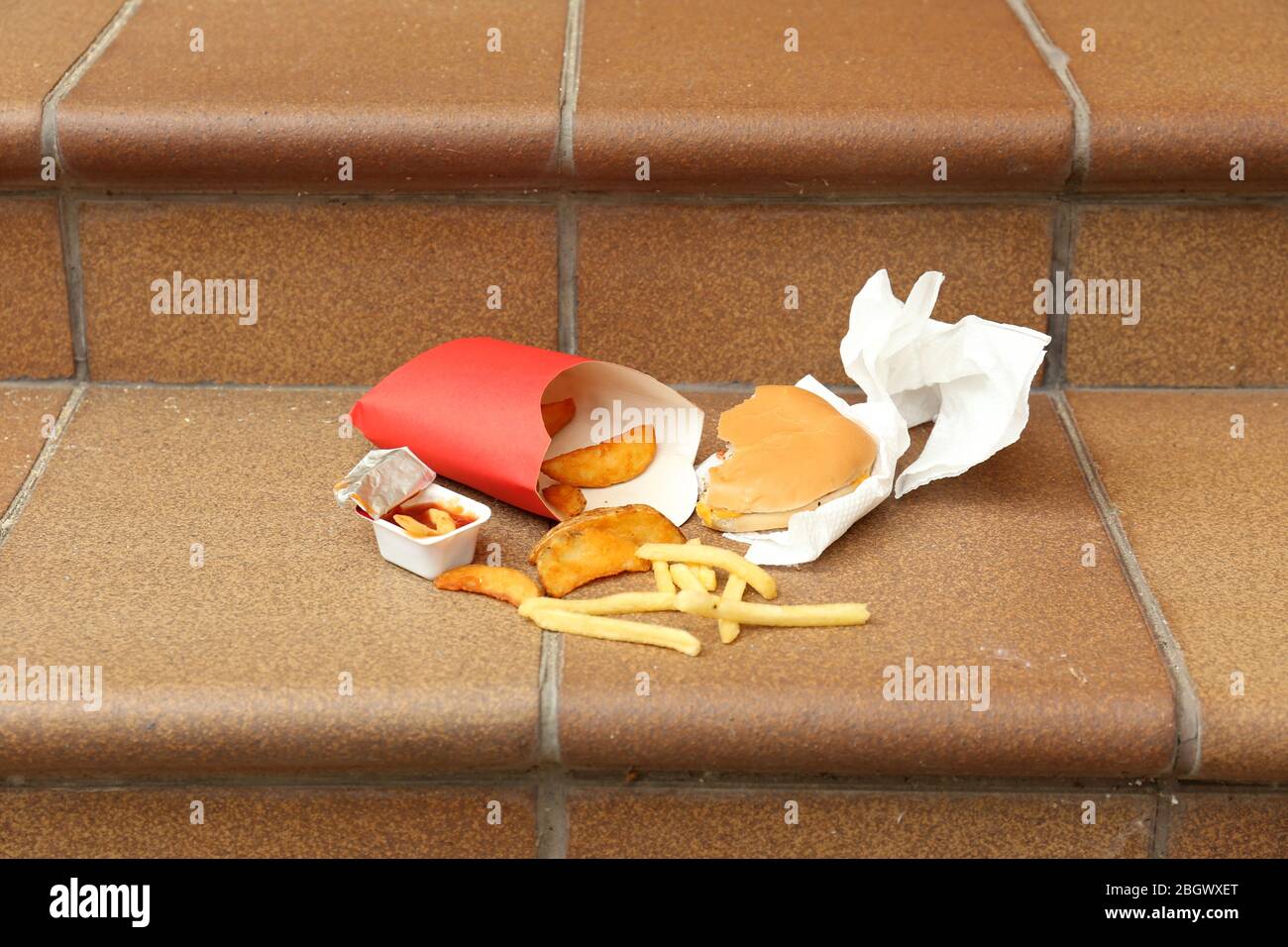 Fast food litter Stock Photo - Alamy