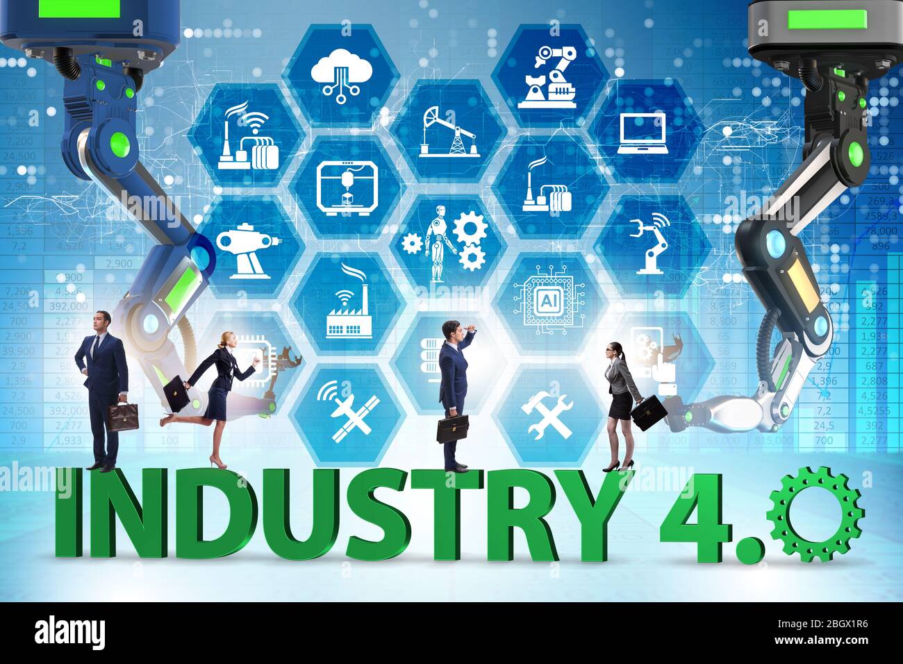 The modern industry 4.0 technical automation concept Stock Photo - Alamy