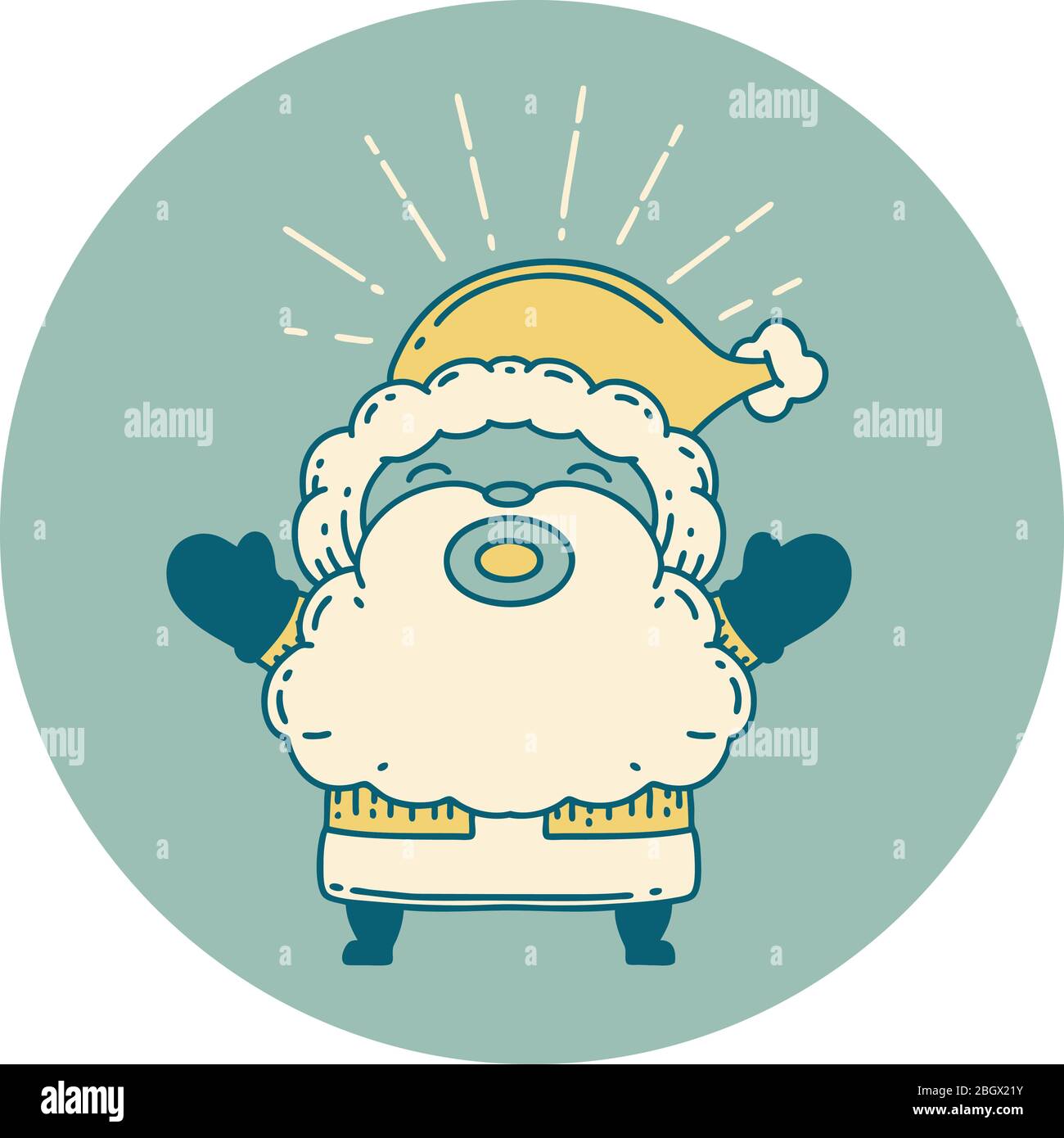 icon of a tattoo style santa claus christmas character Stock Vector ...