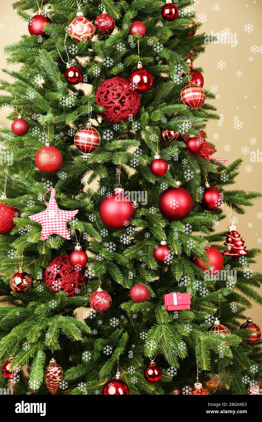 Decorated Christmas tree closeup Stock Photo - Alamy